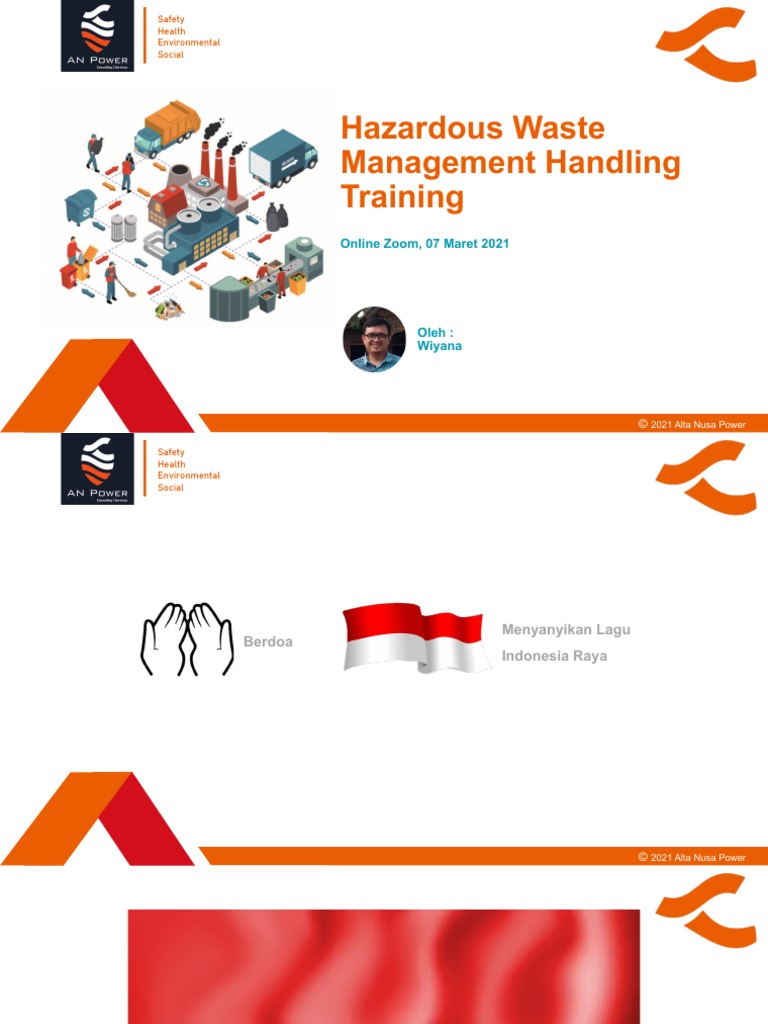 Hazardous Waste Management Handling Training - Alta Nusa Power | PDF