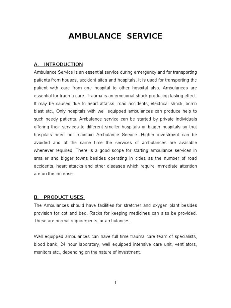 Ambulance Service | PDF | Emergency Medical Services | Major Trauma