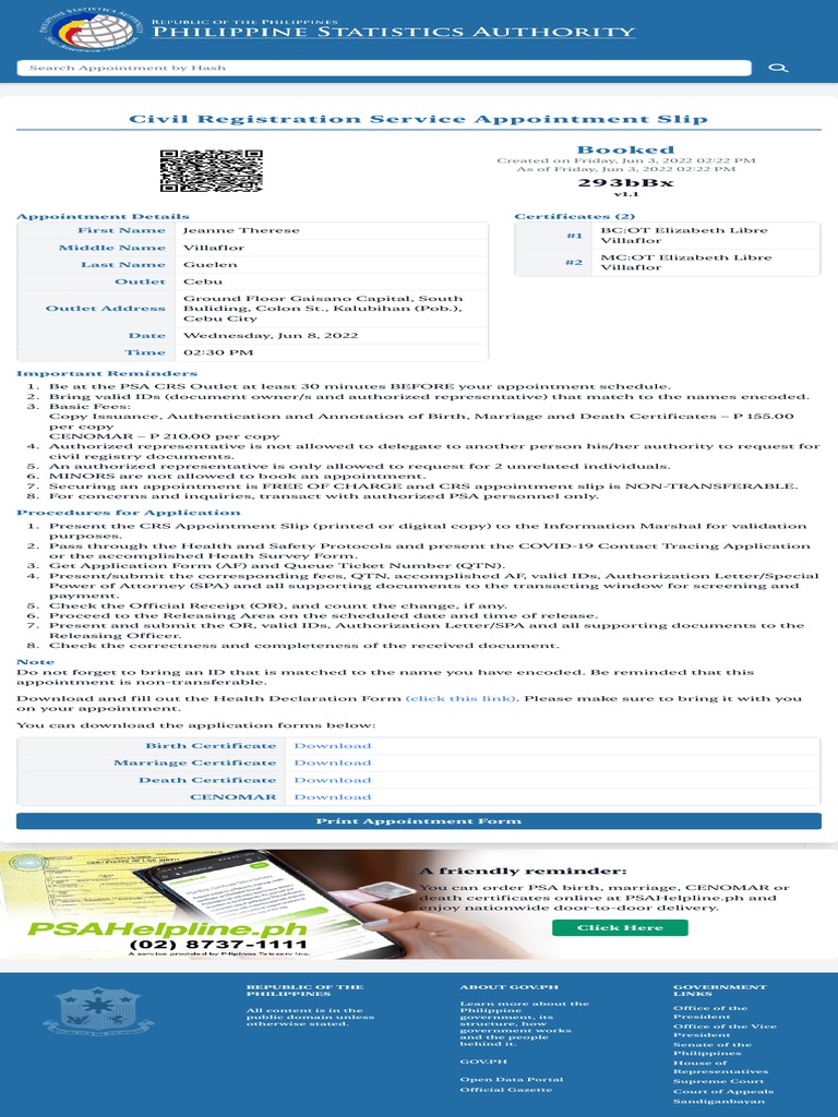 CRS Appointment System (1) | PDF | Identity Document | Privacy