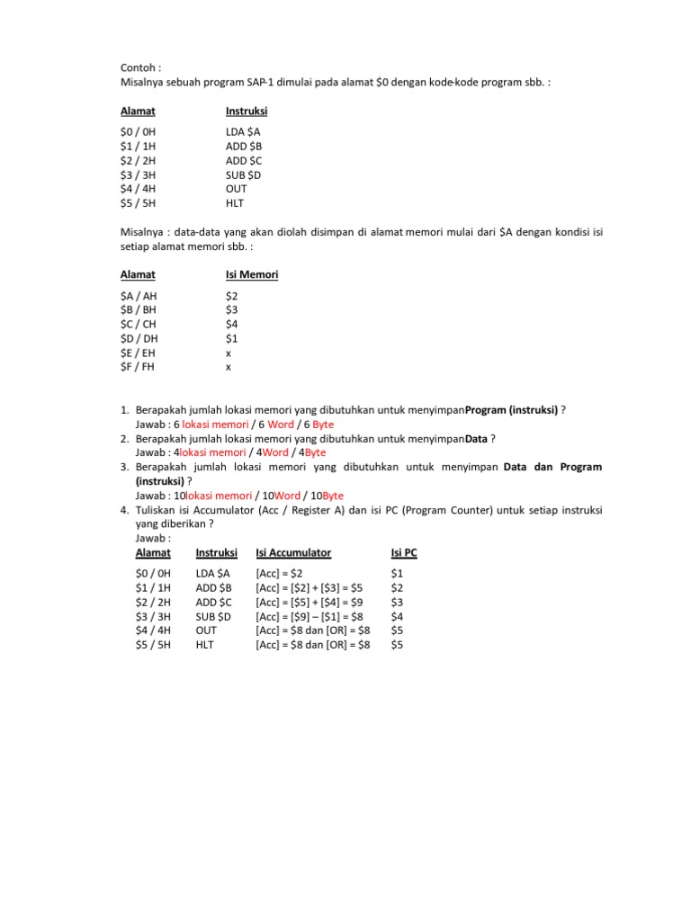 Contoh Program SAP-1 | PDF | Komputer