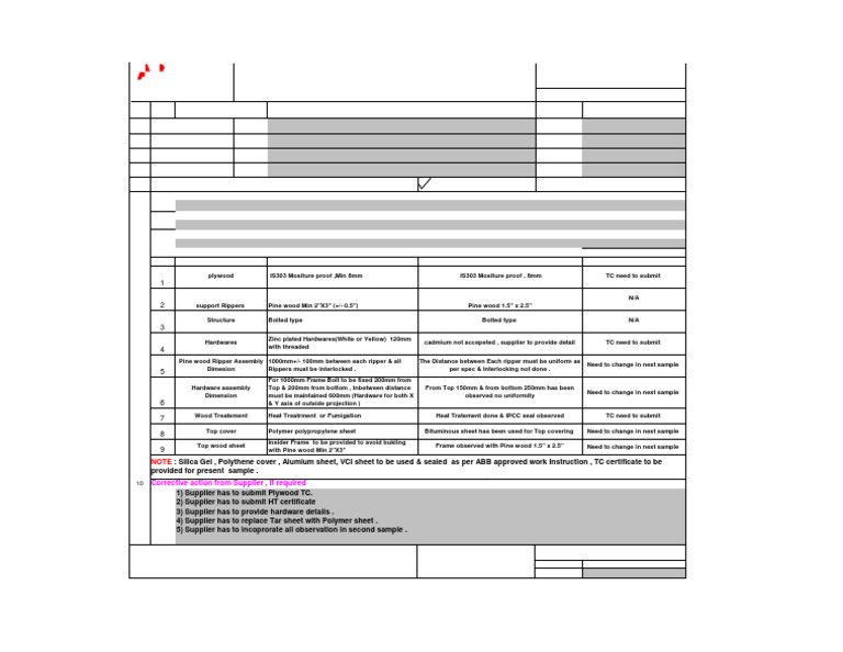 Wood Packer Sample Inspection Report | PDF | Building Materials ...