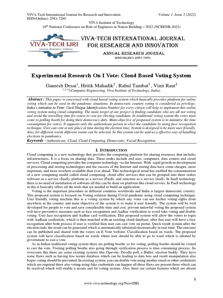 Cloud-Based Voting System Overview | PDF | Cloud Computing | Electronic ...