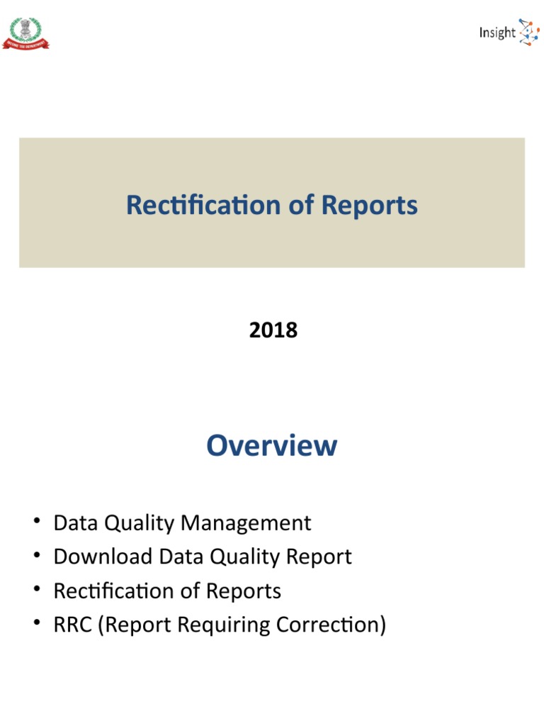5 Rectification of Reports V1.2 | PDF | Data Quality | Computer Data