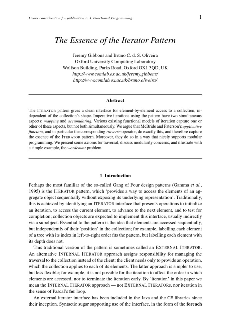 The Essence of The Iterator Pattern | PDF | Areas Of Computer Science | Computer Programming