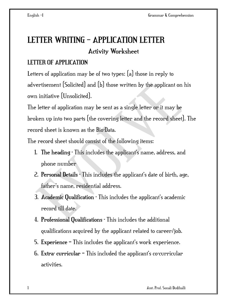 Application Letter Writing Guide | PDF | Communication