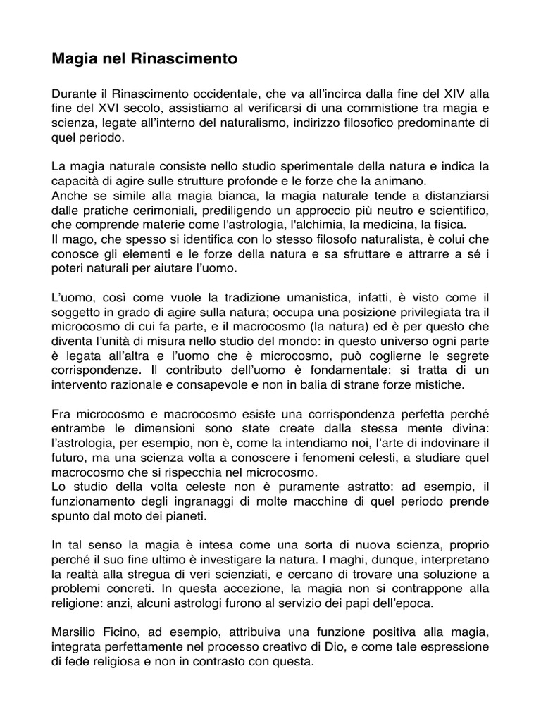 La Magia Nell'Epoca Rinascimentale | PDF