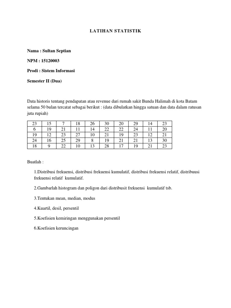 Latihan Statistik | PDF