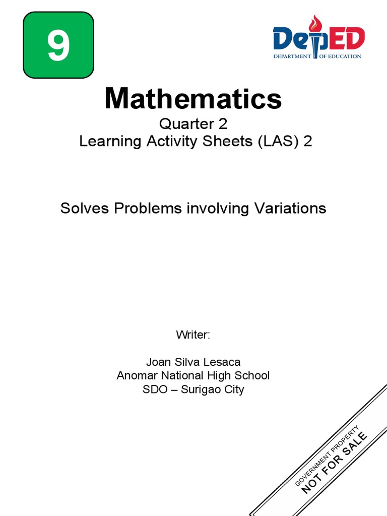 Solves Problems involving Variations | PDF | Equations | Variable (Mathematics)