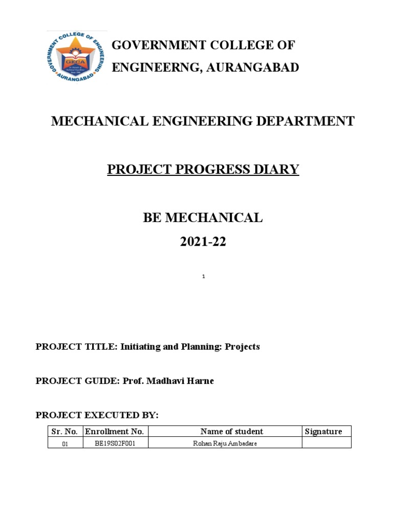 Be18f02f057 Project Progress Diary | PDF | Educational Technology ...