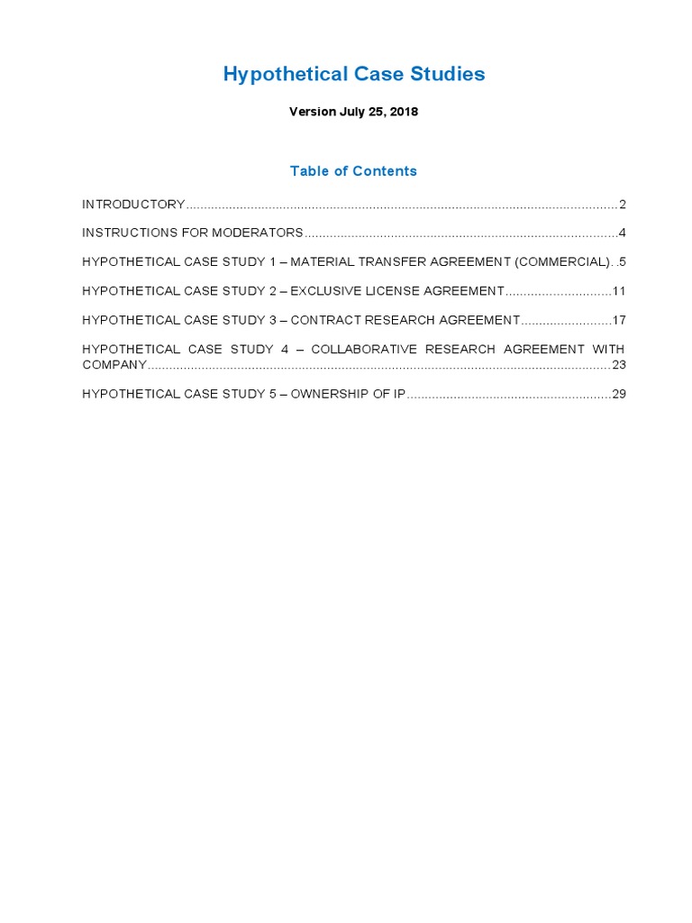 Hypothetical Case Studies in IP Agreements | PDF | License | Royalty ...