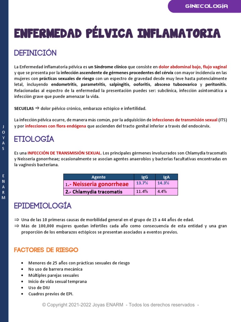 Enfermedad Pélvica Inflamatoria (EPI) | PDF | Inmunología | Epidemiología