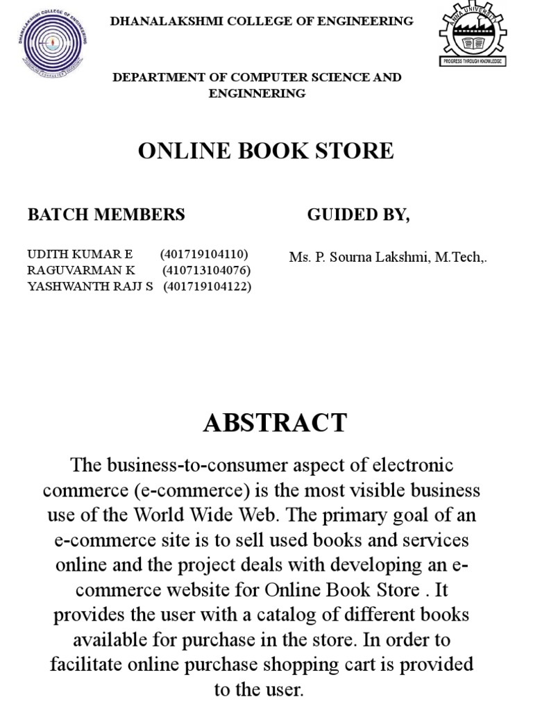 Design and Implementation of an Online Book Store Using Java, MySQL and ...