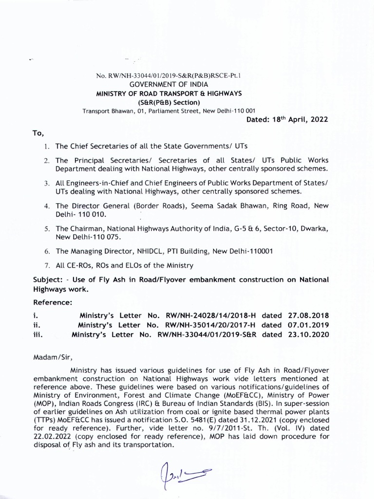 Use of Fly Ash in Road Flyover Embankment Construction On National ...