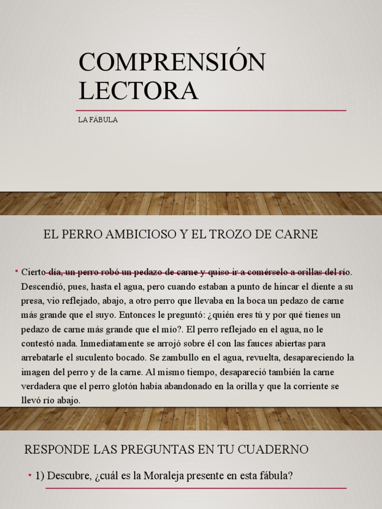 Comprensión Lectora Fábula Pdf