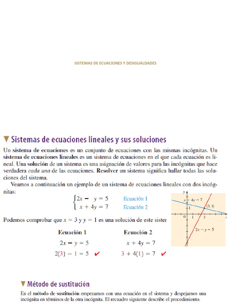 Sistemas de Ecuaciones y Desigualdades | PDF | Matemáticas | Análisis matemático