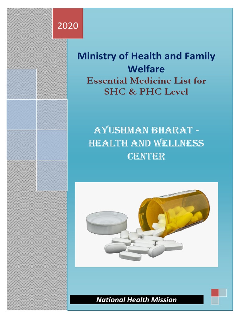 Ministry of Health and Family Welfare: Essential Medicine List For SHC ...