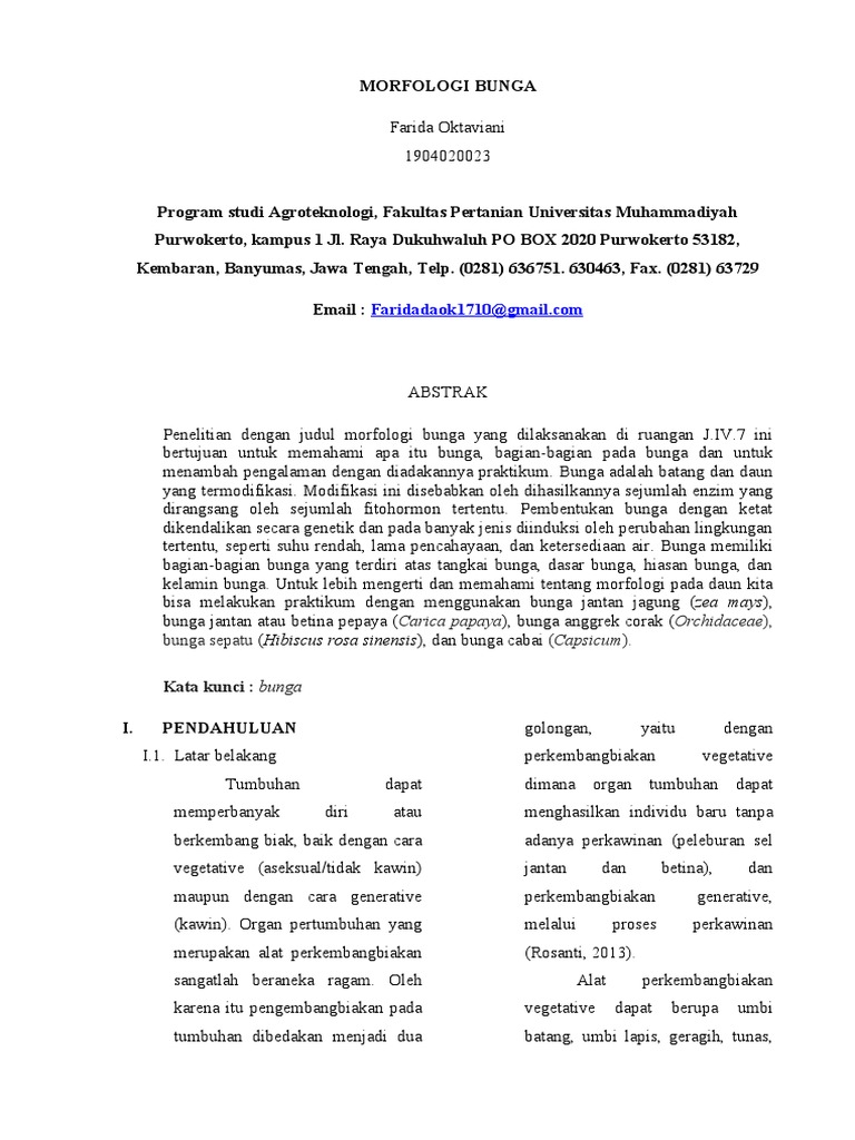 Morfologi Bunga | PDF