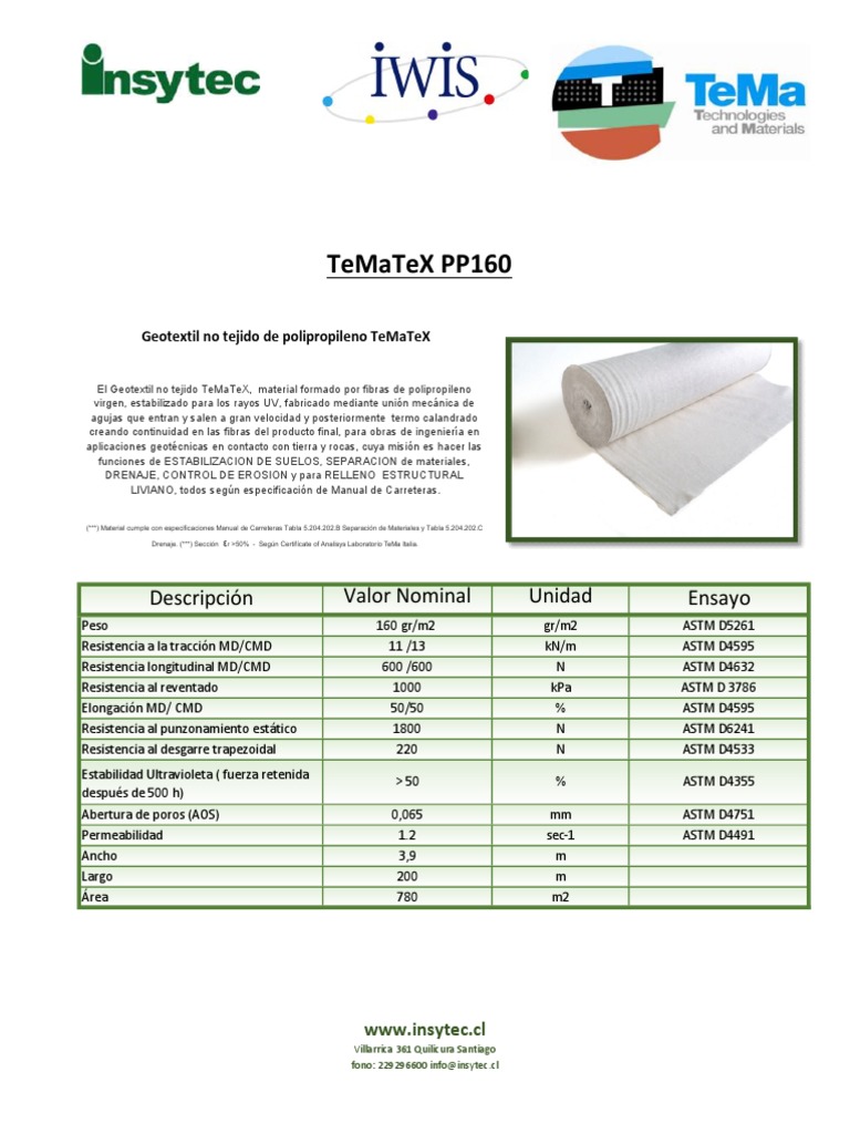 INSYTEC TeMaTeX PP160 | PDF | Materiales
