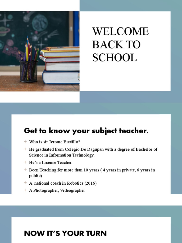 Welcome Back To School | PDF