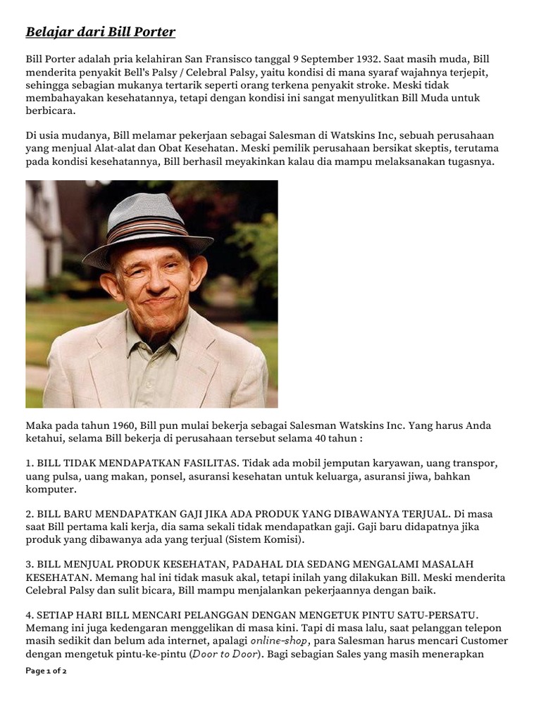 Belajar Dari Bill Porter | PDF