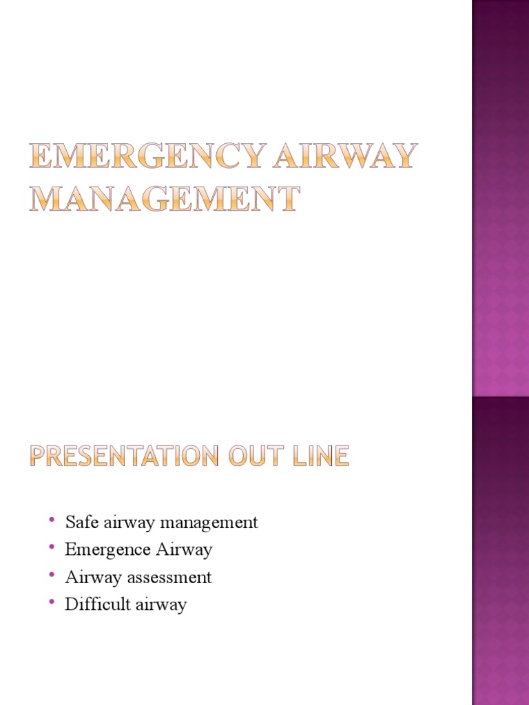 Emergency Airway Management Guidelines | PDF | Clinical Medicine ...