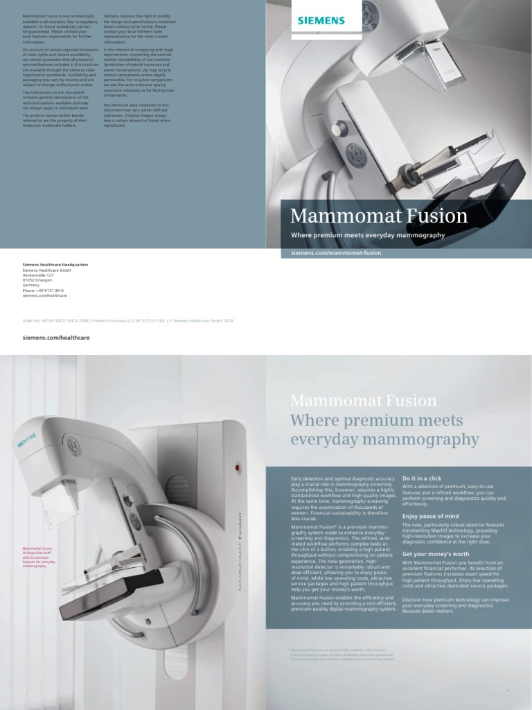 XP Mammomat Fusion Brochure | PDF | Mammography