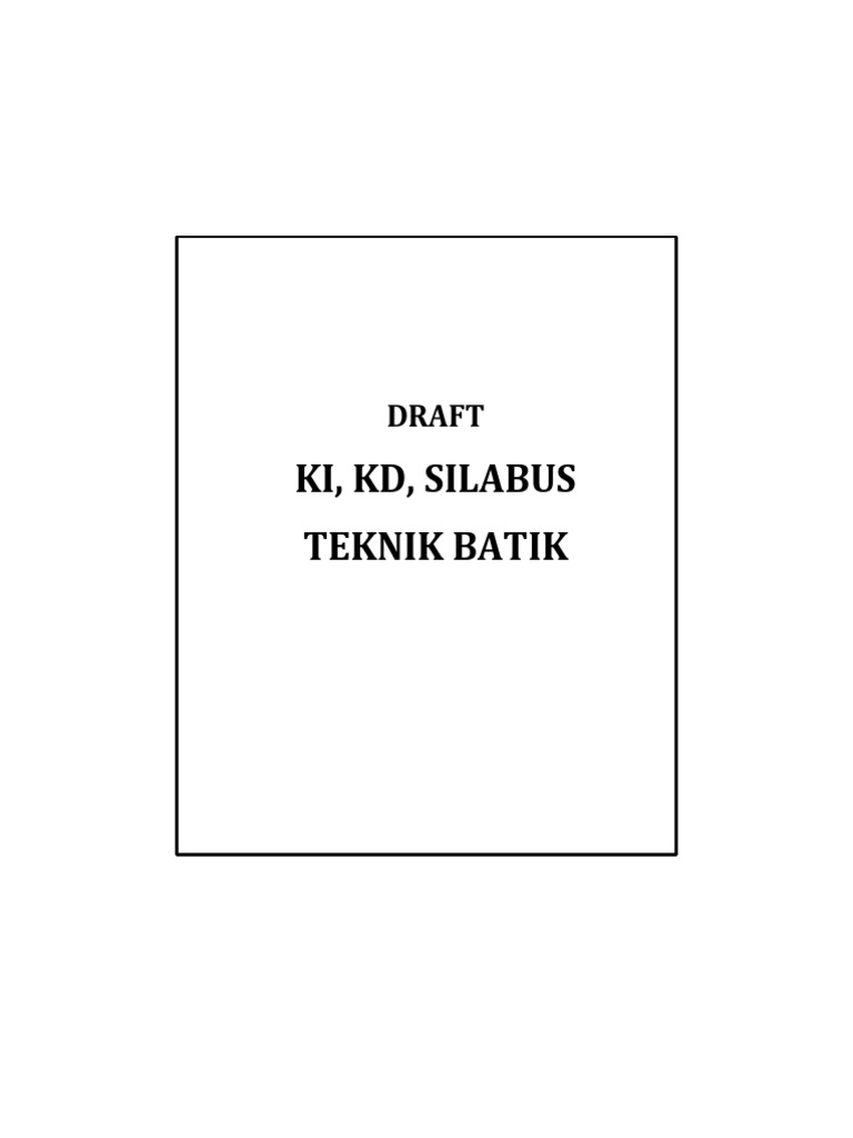 Silabus Batik | PDF
