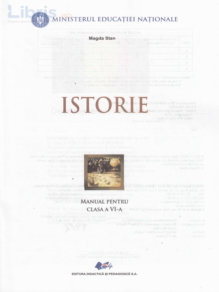 Istorie - Clasa 6 - Manual - Magda Stan | PDF