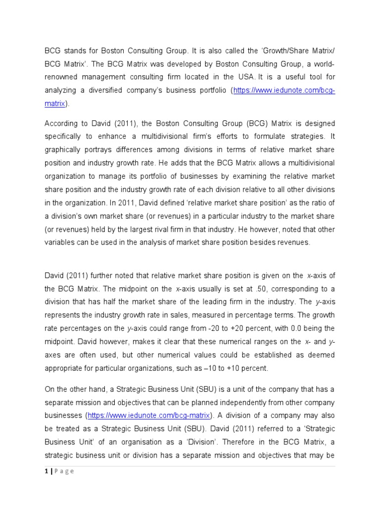 BCG Stands For Boston Consulting Group | PDF | Economies | Business