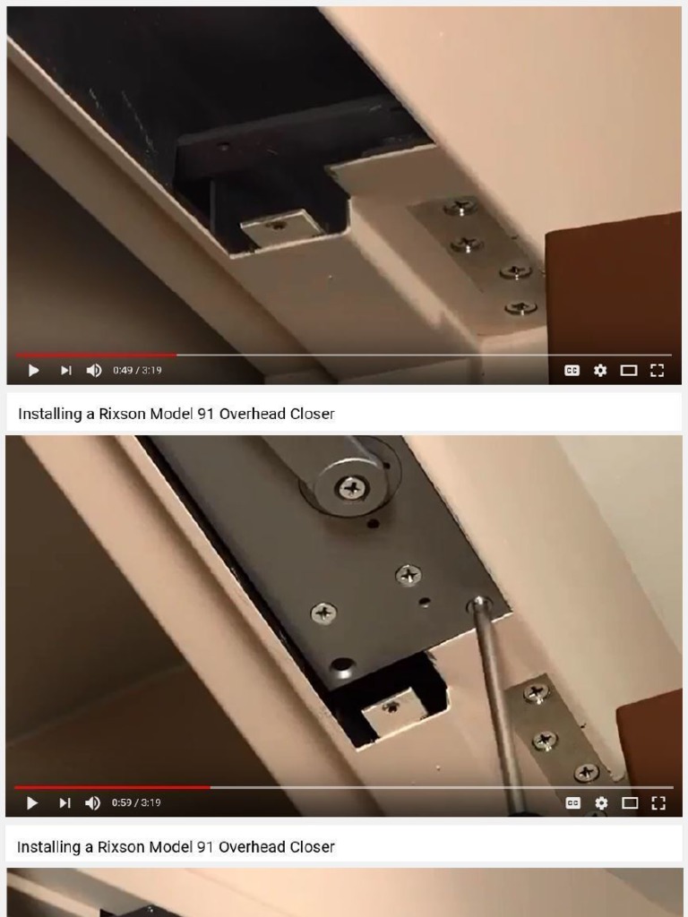 Rixson 91N Concealed Closer Installation Pics ++ Program Is - 91 | PDF