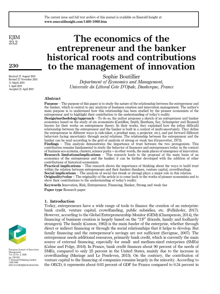 10 - The Entrepreneur and The Banker | PDF | Entrepreneurship | Economics