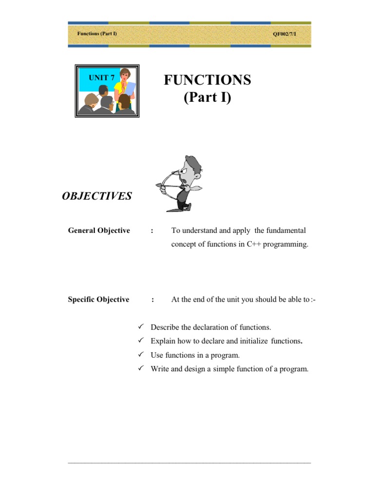 Unit 7 Object Oriented Programming C Pdf Subroutine Parameter Computer Programming