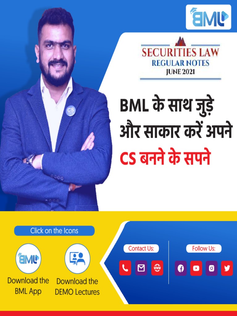 Securities Law Regular Notes by CS Tushar Pahade | PDF | Derivative ...