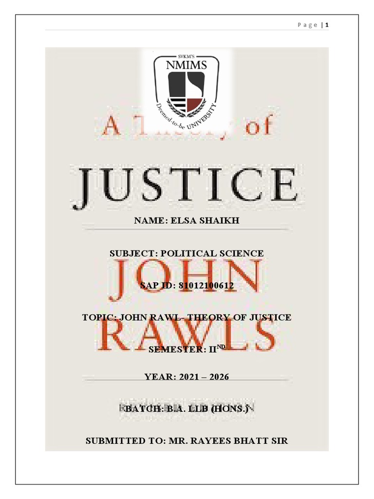 Political Science - John Rawl Theory of Justice | PDF | John Rawls ...
