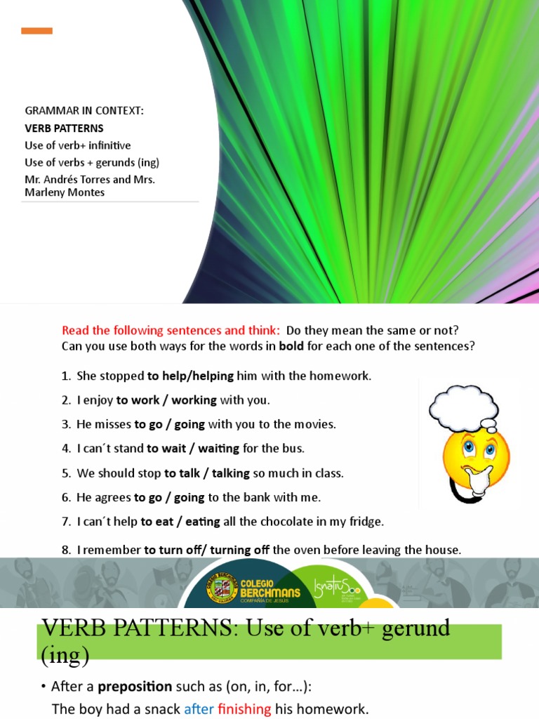 Verb Patterns | PDF | Verb