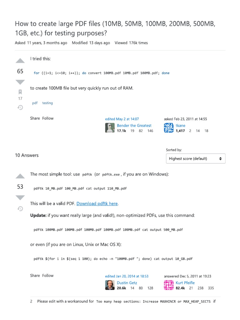 How To Create Large PDF Files (10MB, 50... For Testing Purposes - Stack ...