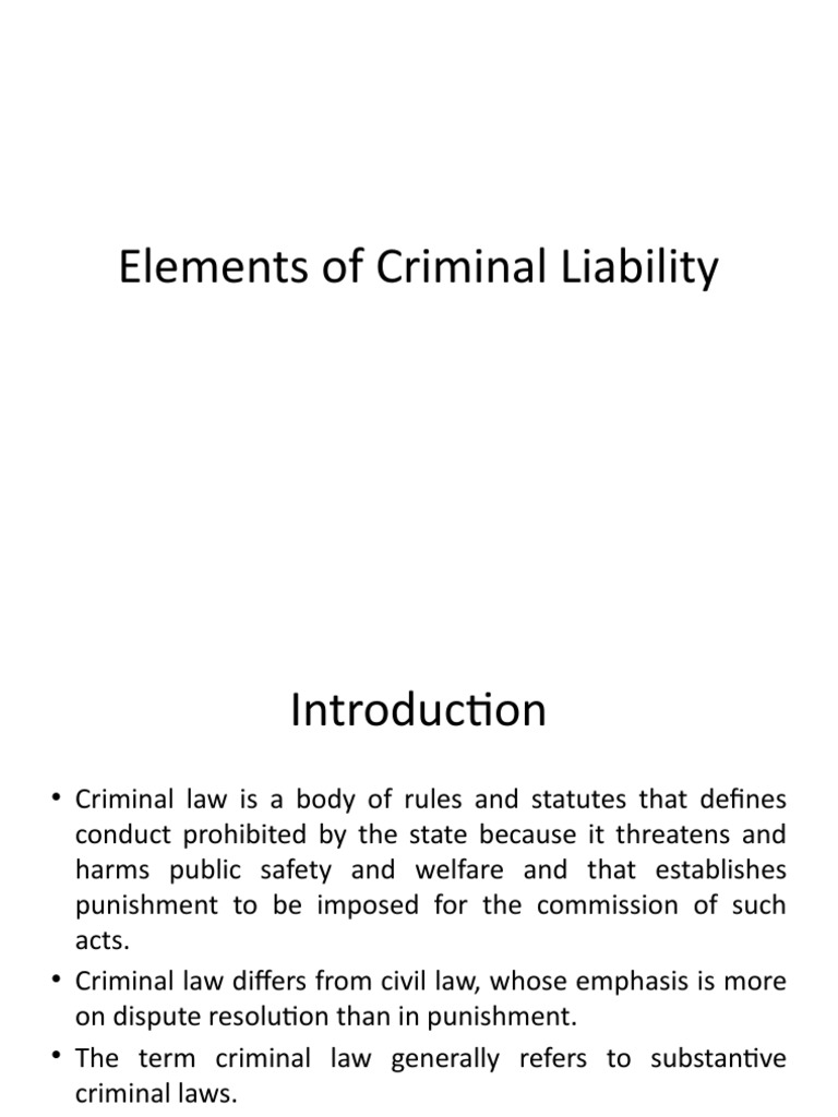 Elements of Criminal Liability | PDF | Criminal Law | Mens Rea