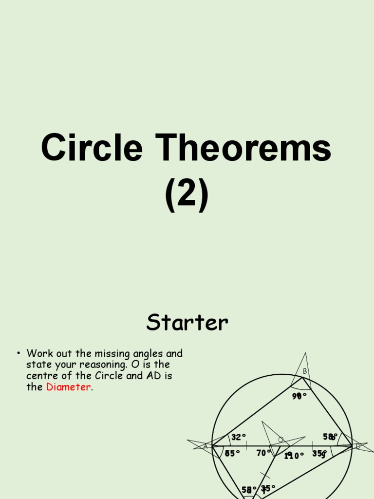 Circle Theorems (2) | PDF | Circle | Geometric Shapes