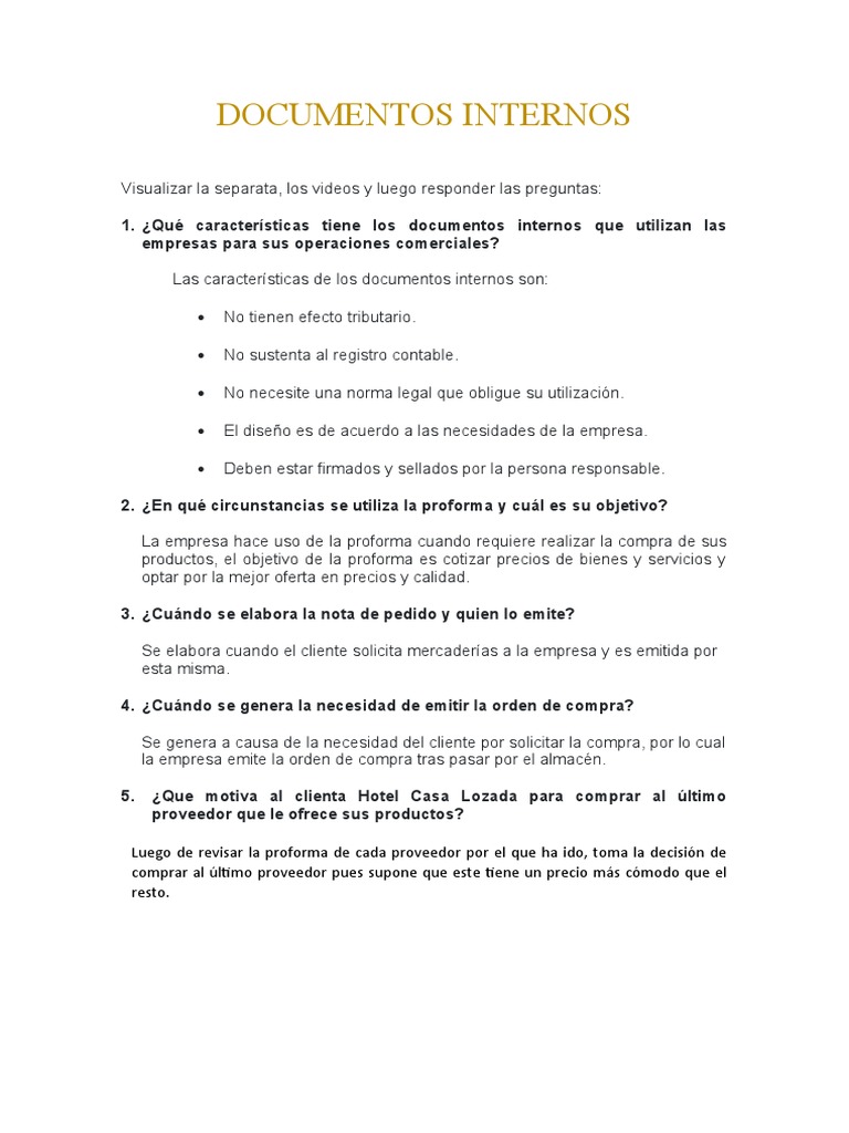 Documentos Internos de Una Empresa | PDF