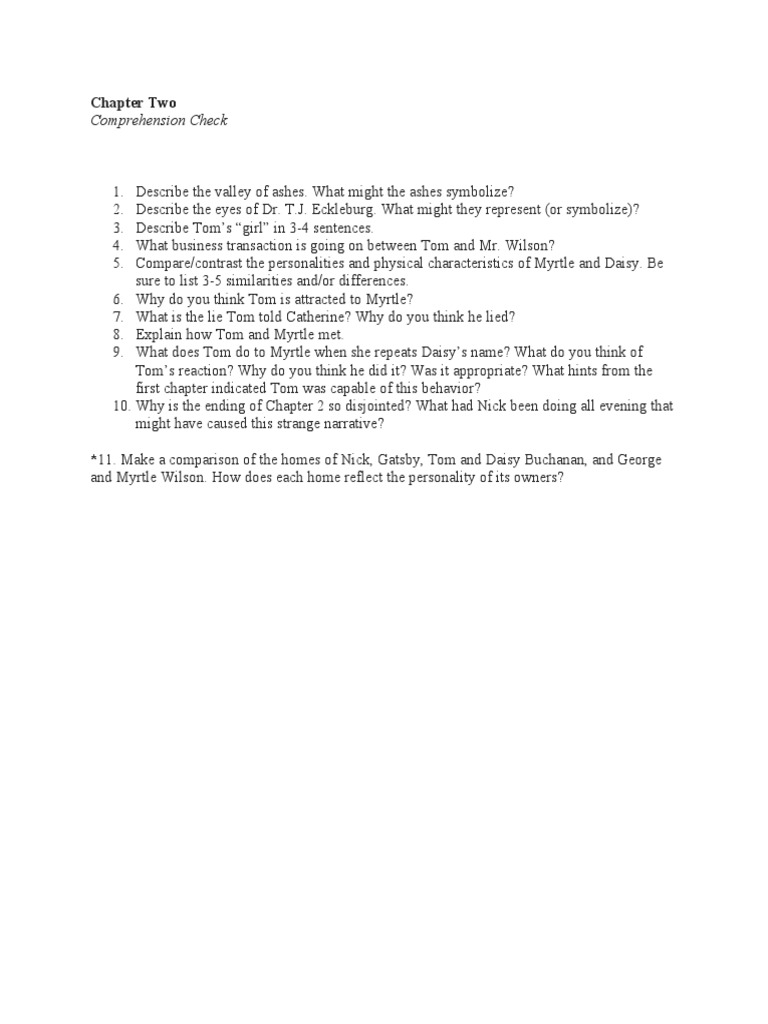 Chapter 2: The Great Gatsby Analysis | PDF