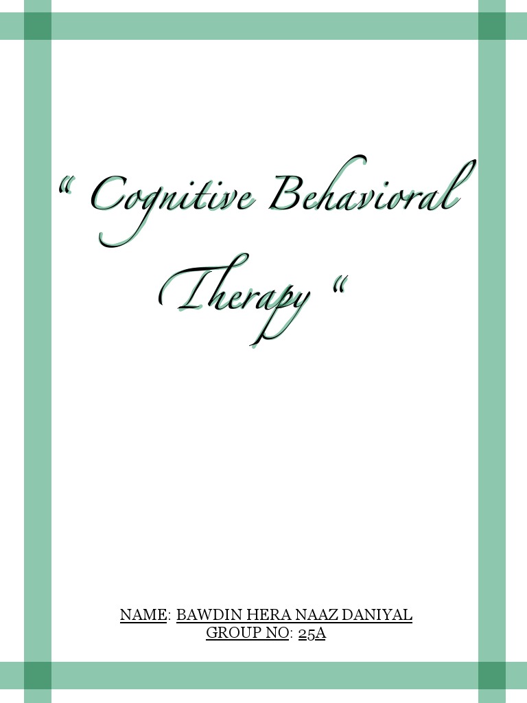 Cognitive Behavioral Therapy . | PDF | Cognitive Behavioral Therapy ...