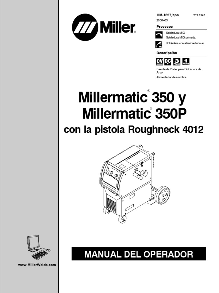 Manual Miller 350P O1327p - Spa | PDF | Soldadura | Construcción