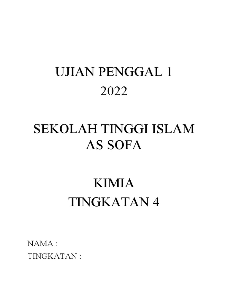 Up Kimia f4 | PDF