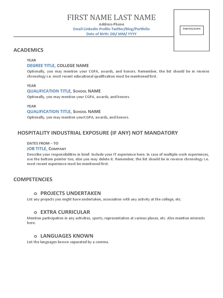 First Name Last Name: Academics | PDF