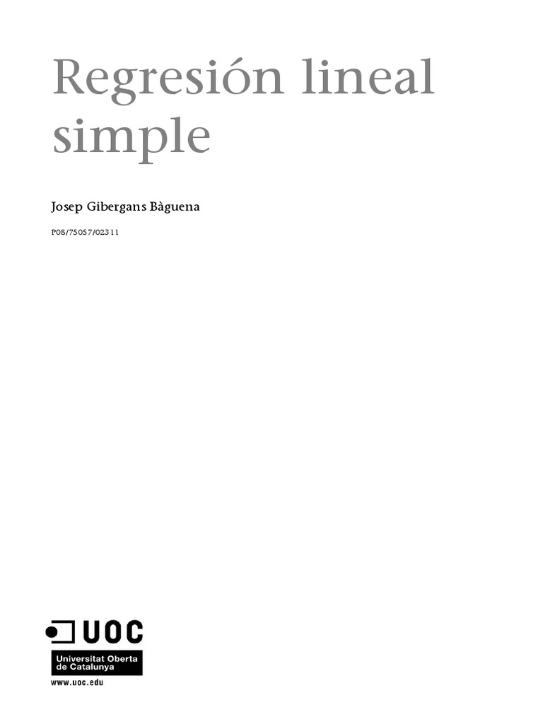 Regresion Lineal Simple | PDF | Regresión lineal | Análisis de regresión