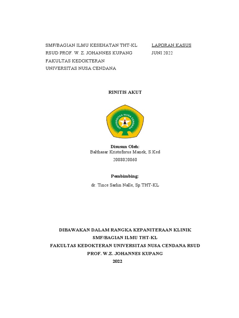 Laporan Kasus THT-KL | PDF