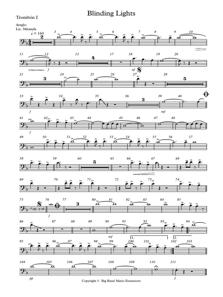 Blinding Lights - Trombón I | PDF