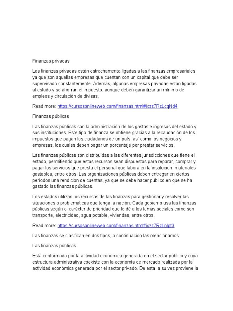 Finanzas Privadas y Publicas | Descargar gratis PDF | Business | Estado ...