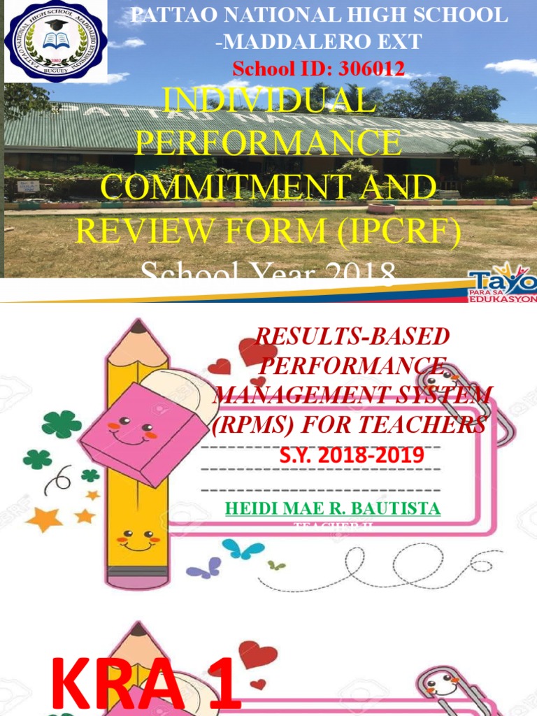 Ipcrf 2018-2019 | PDF | Lesson Plan | Educational Assessment