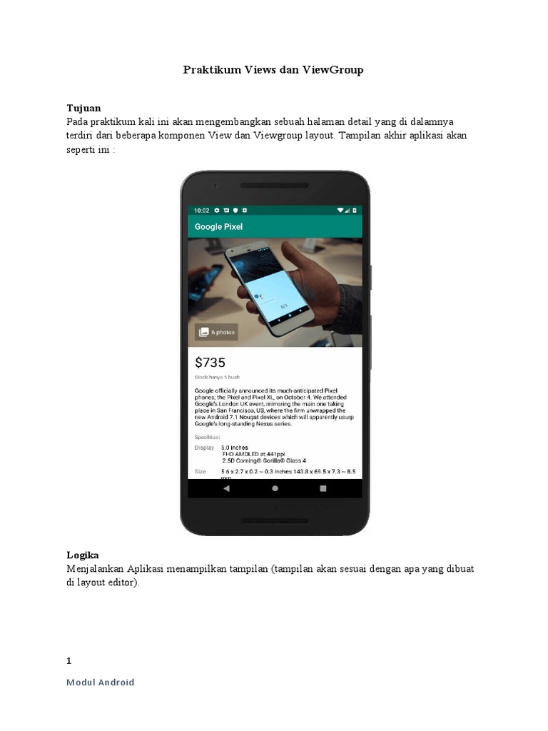 Praktikum-Views and ViewGroup | PDF
